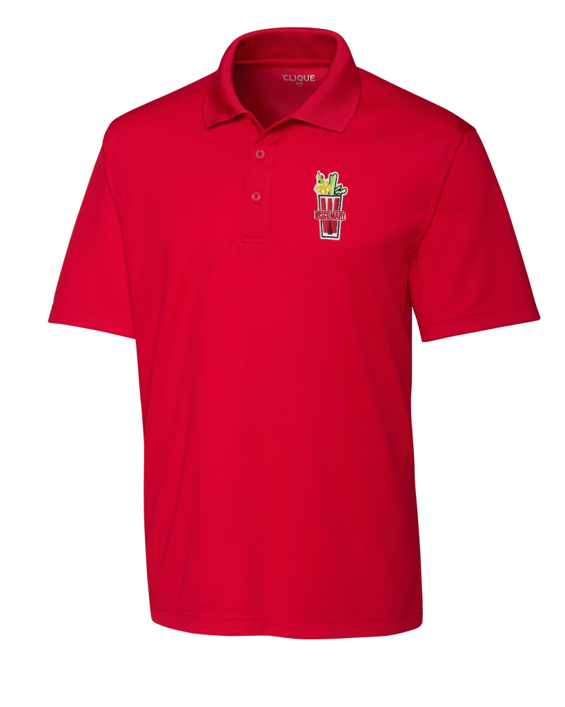 Men's Clique (Cutter & Buck) Red WiscoMary Polo - Wisconsin's Bloody ...