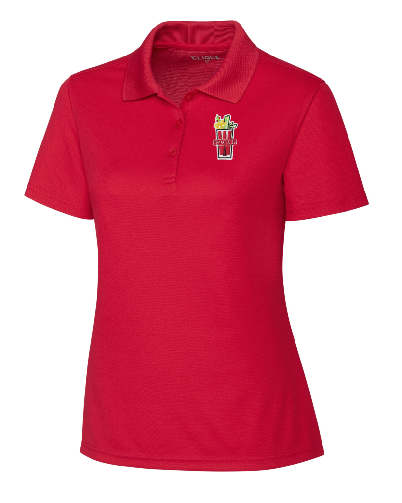 Women's Clique (Cutter & Buck) Red WiscoMary Polo - Wisconsin's Bloody Mary Guide